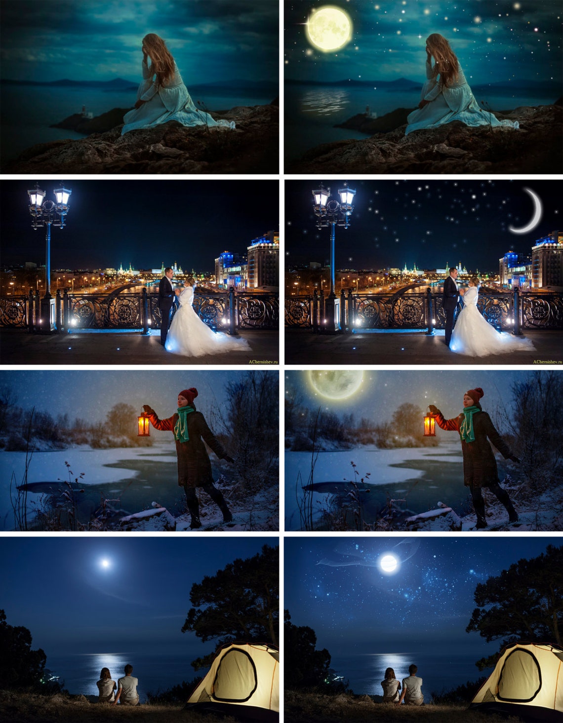 35 Moon and Stars Photo Overlays Night Sky Night Effect - Etsy