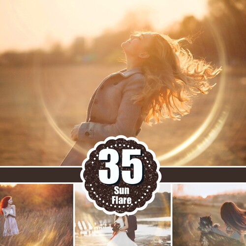 35 Ring Lens Flare Overlays Sunflares Natural Sun Light - Etsy