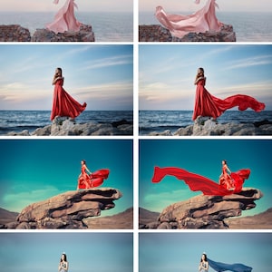 60 Flying Fabric Dress Photo Overlays, Photoshop Overlay, Flowing Cloth ...