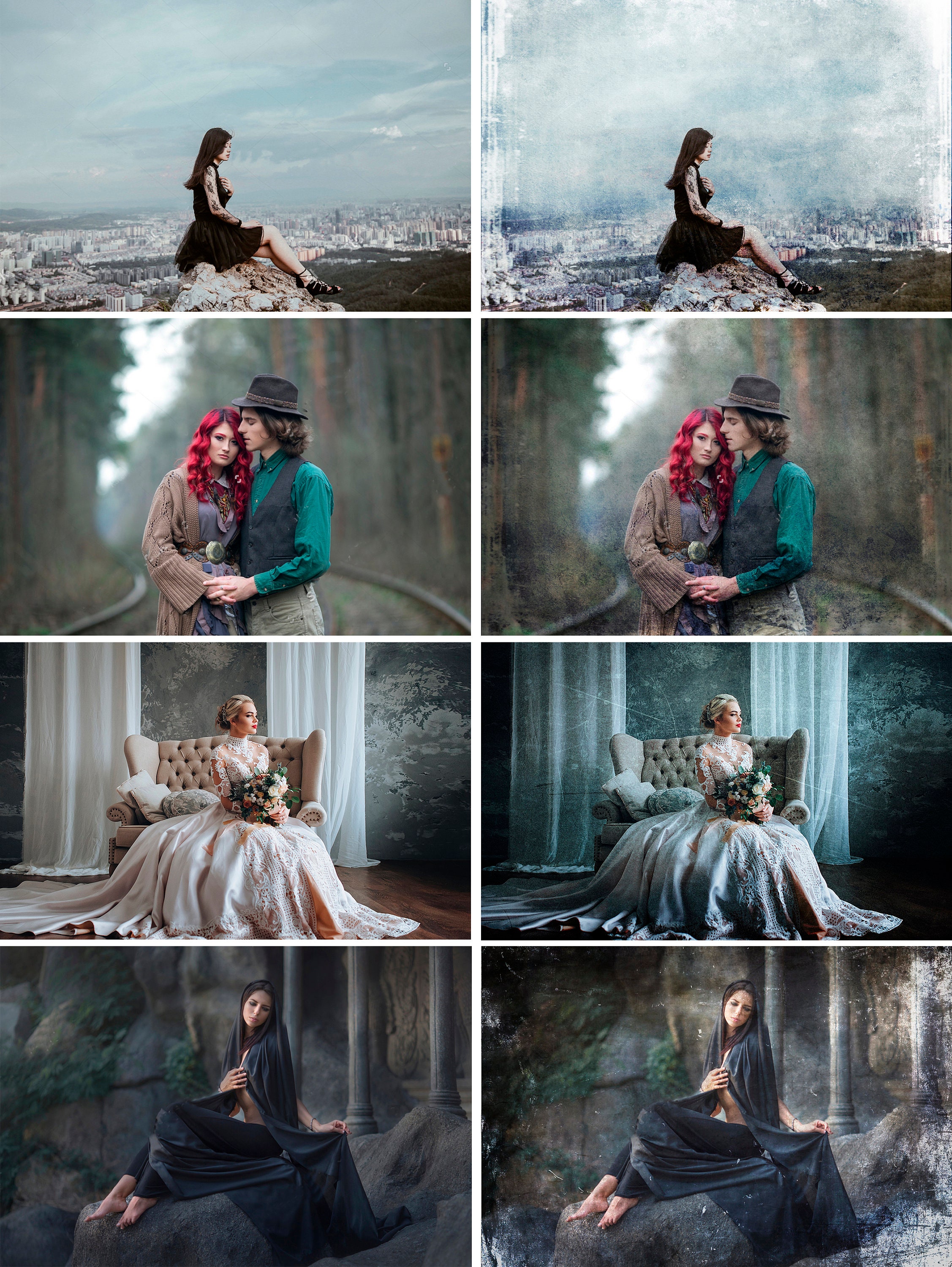 40 Dark Grunge Textures, Photoshop Overlay, Cinematic Set, Digital ...