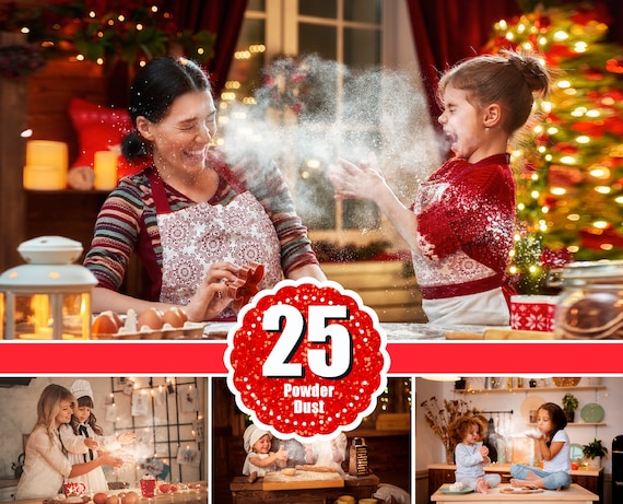 25 Christmas Baking Powder Dust Overlays Digital White Flour - Etsy