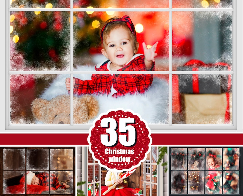 Christmas Window Frame, Winter, Snow, Frozen, Magic Holiday Overlays ...