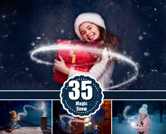 35 Magic Snowflakes Overlays snow winter frozen Christmas | Etsy