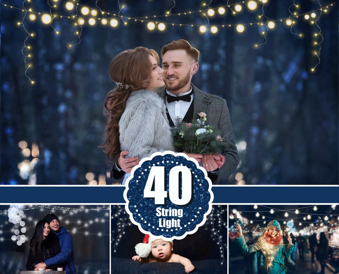 40 Fairy Lights Overlay, Christmas New Year Lights, String Lights ...