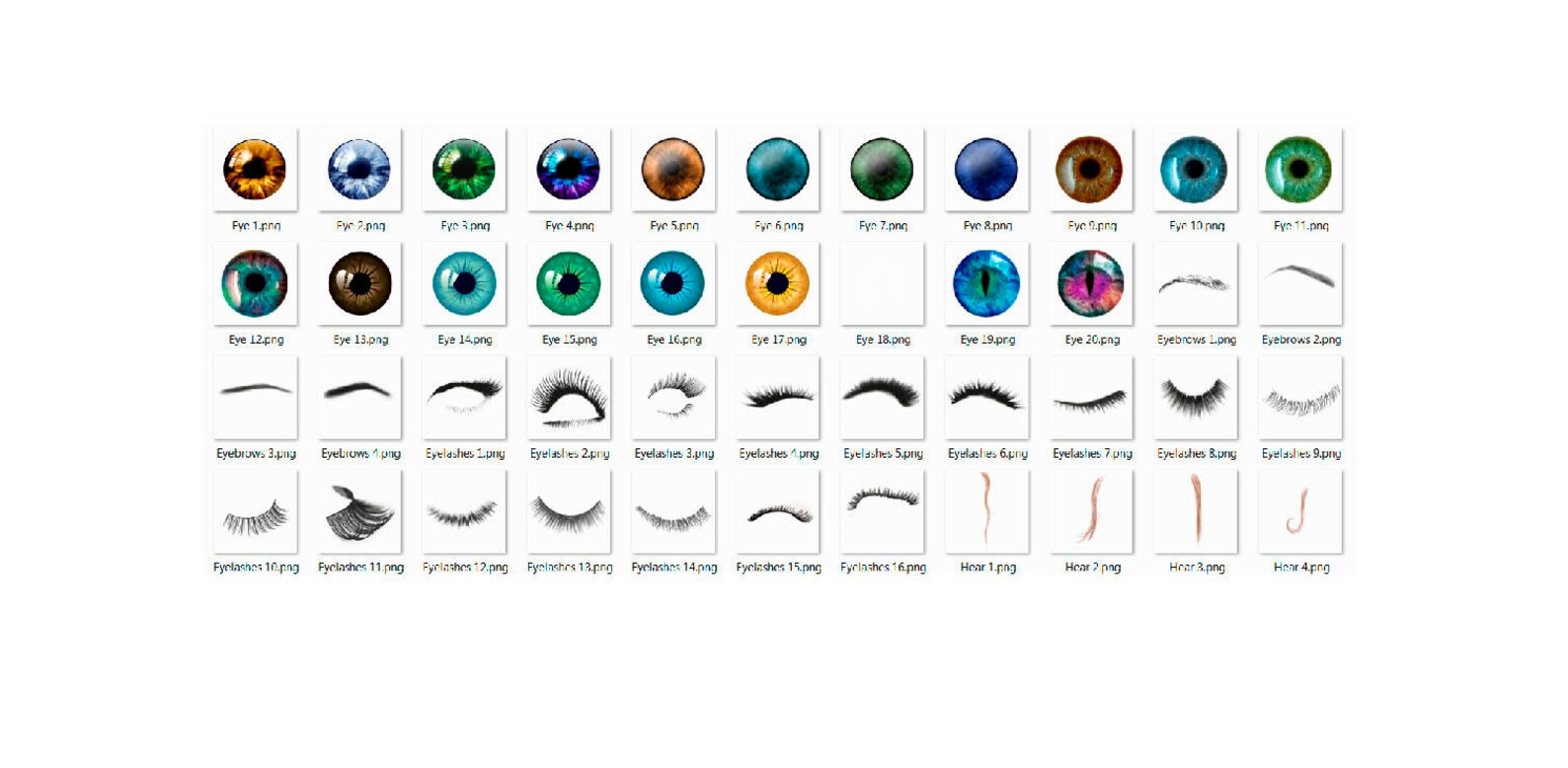 45 Fashion Woman Eyes Eyelash Hear Photo Overlays, Makeup Portrait ...