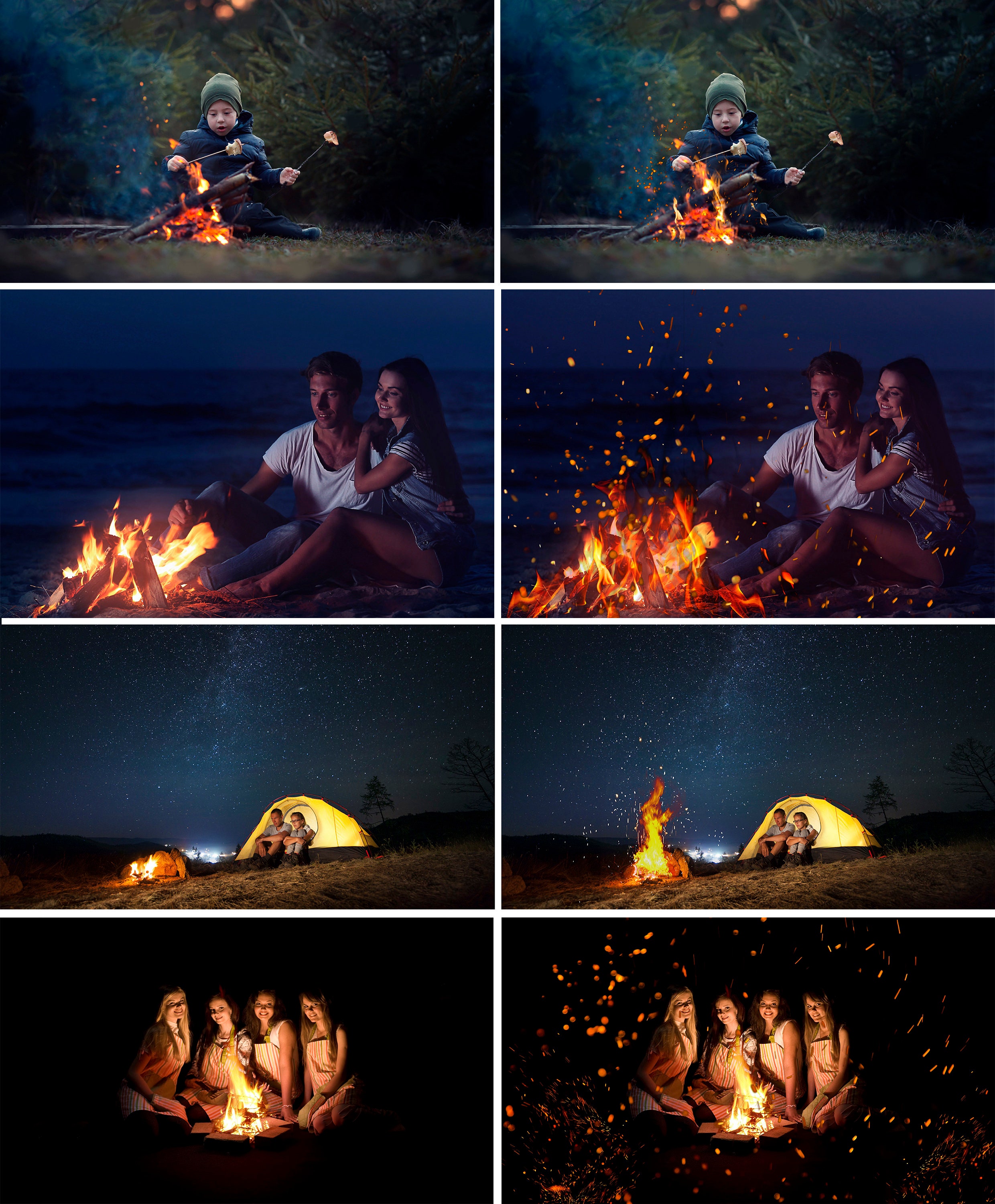55 Fire Photo Overlays, Photoshop Overlay, Flamers, Fire Sparks, Night ...