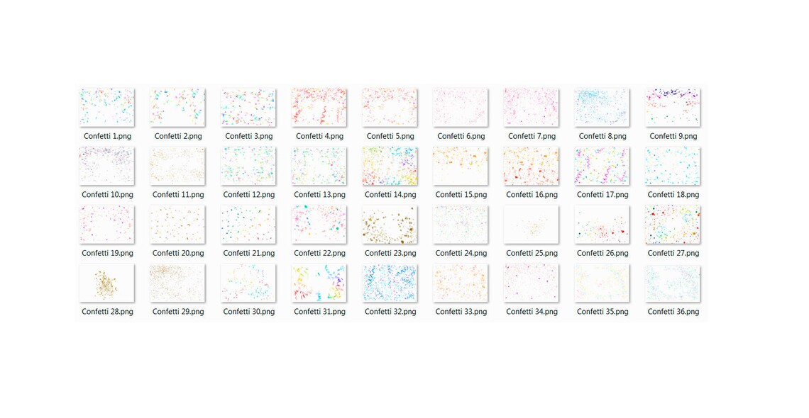 35 Confetti Photo Photoshop Overlays, Realistic Falling Confetti ...