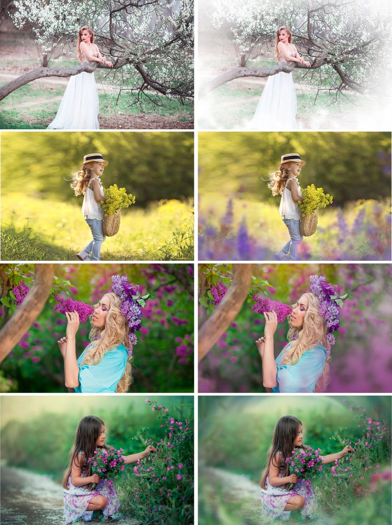 25 Art Flowers Flower Overlays, Summer Overlays, Digital Backdrop ...