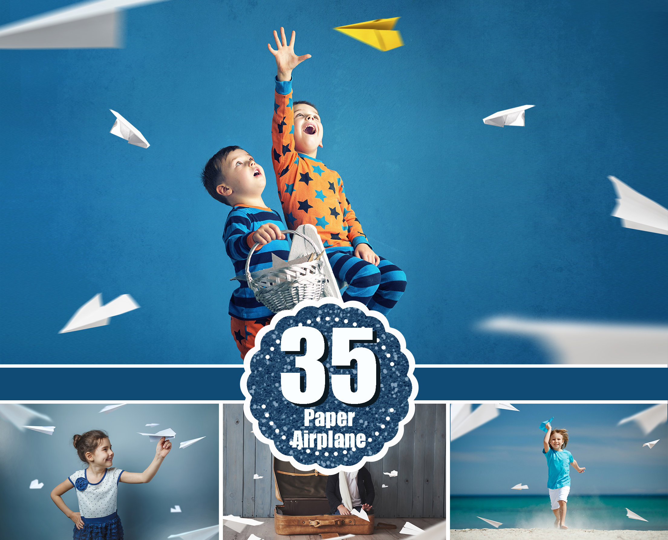 35 Paper Airplane Overlays Flying Digital Aeroplanes Flying - Etsy