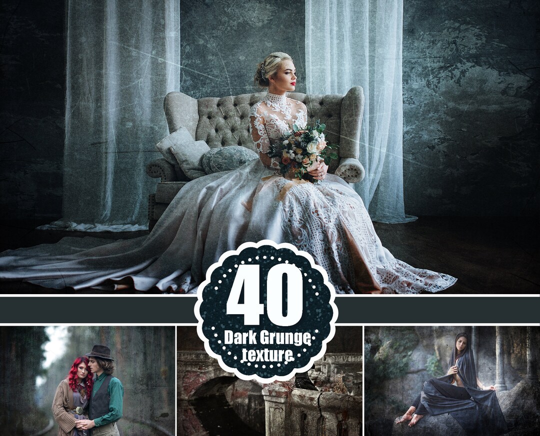 40 Dark Grunge Textures, Photoshop Overlay, Cinematic Set, Digital ...