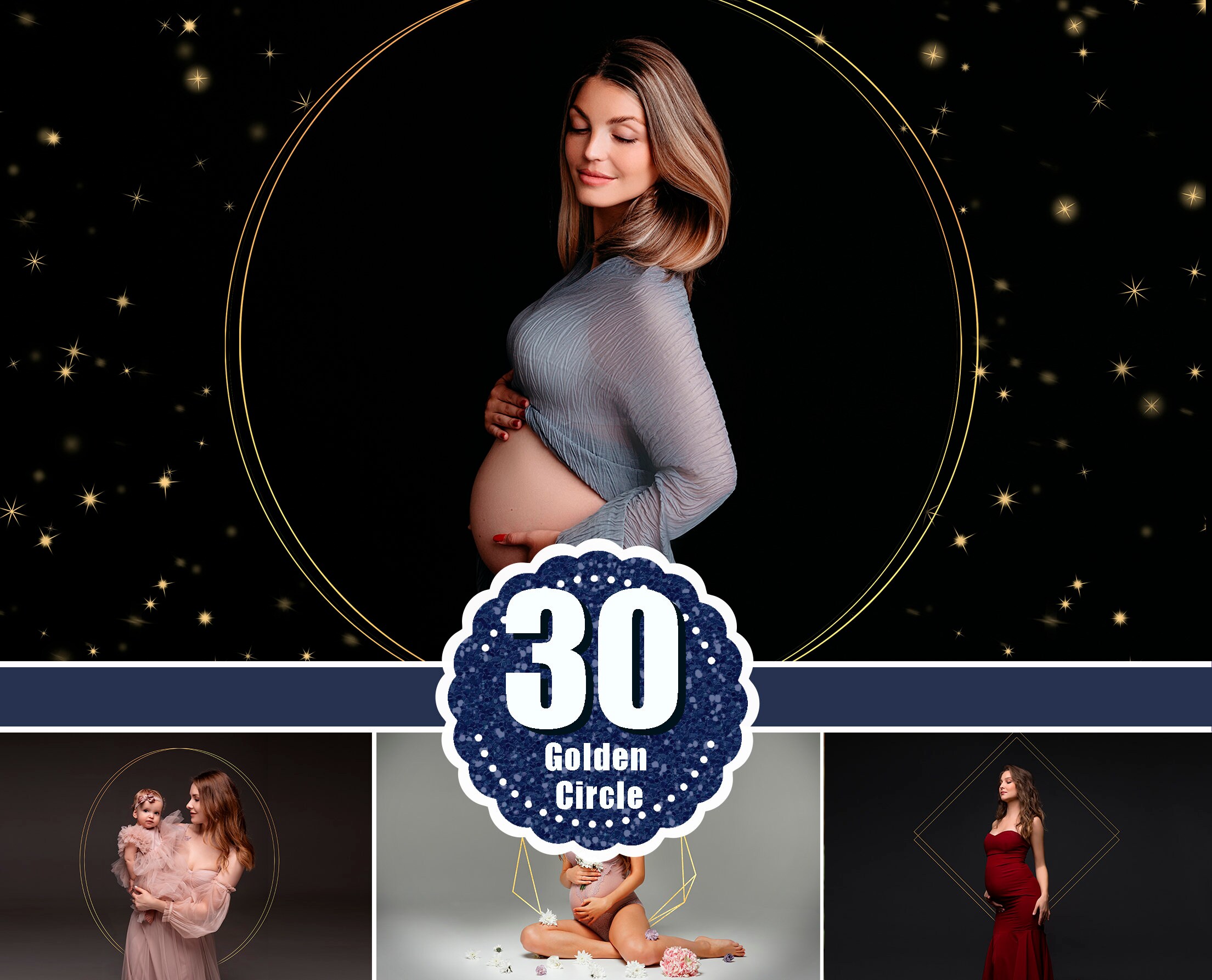 30 Golden Circle Overlays Maternity Rings Gold Ring Circles - Etsy