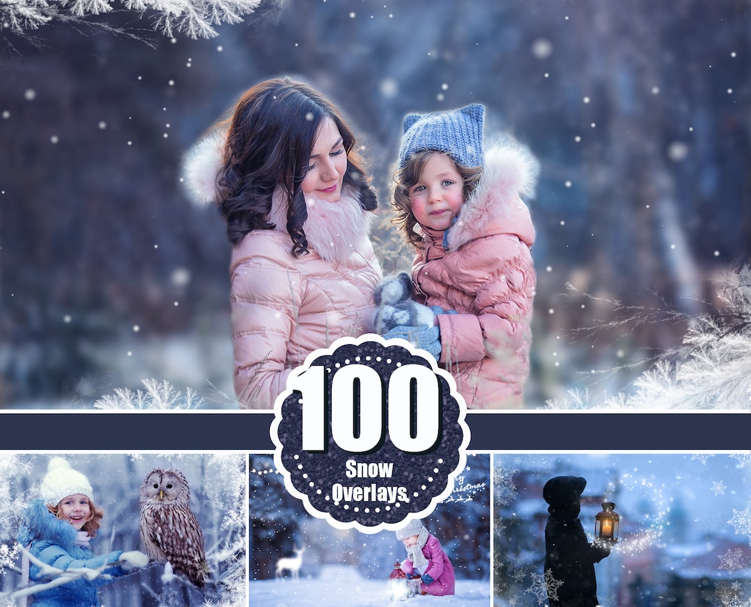 100 Winter Snow Photoshop Overlay, Christmas Overlays, Digital Backdrop ...