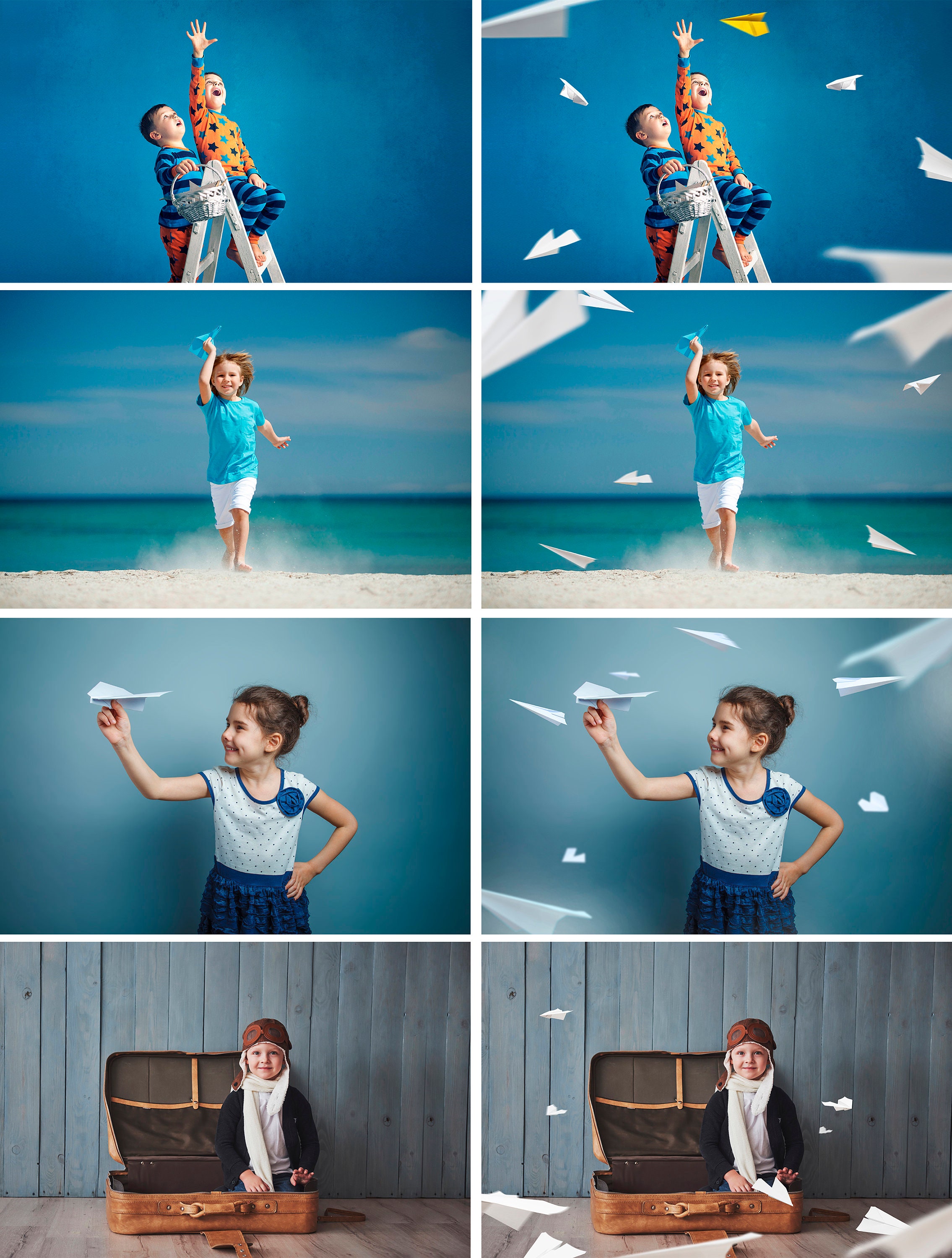 35 Paper Airplane Overlays Flying Digital Aeroplanes Flying - Etsy