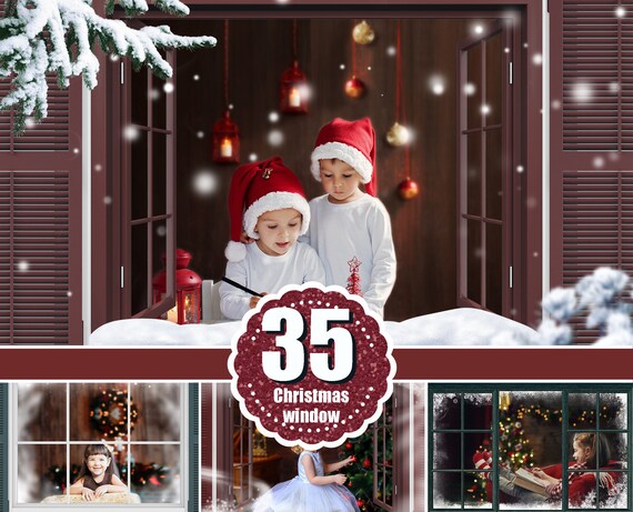 Christmas Window Frame Winter Snow Frozen Magic Holiday | Etsy