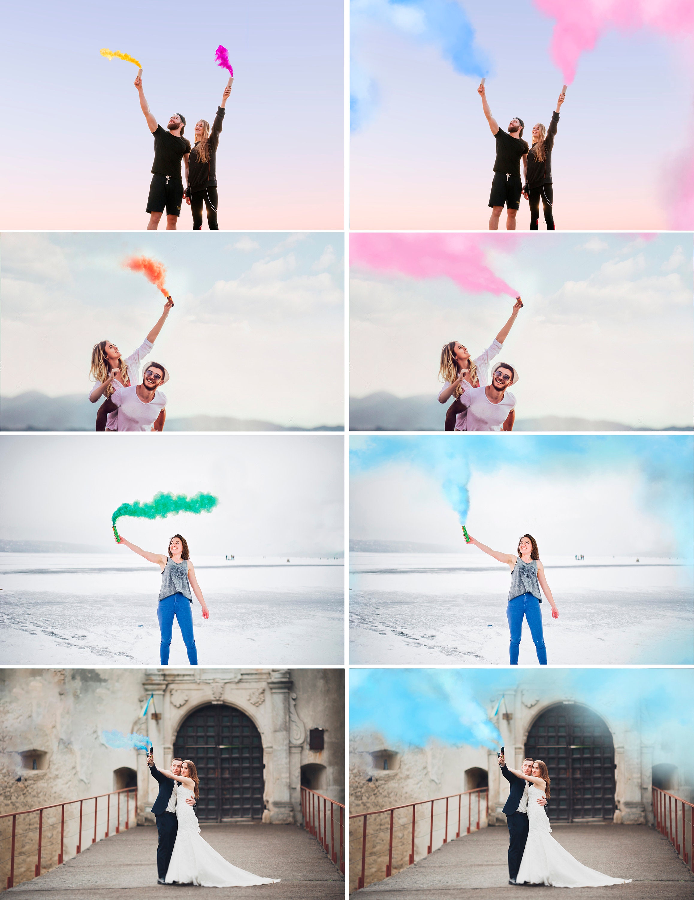 30 Blue and Pink Smoke Bomb Overlays Colorful Smoke Fog - Etsy