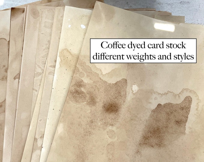 25 Sheets / Pages Coffee and Tea Dyed Stained Card Stock Paper for Die ...