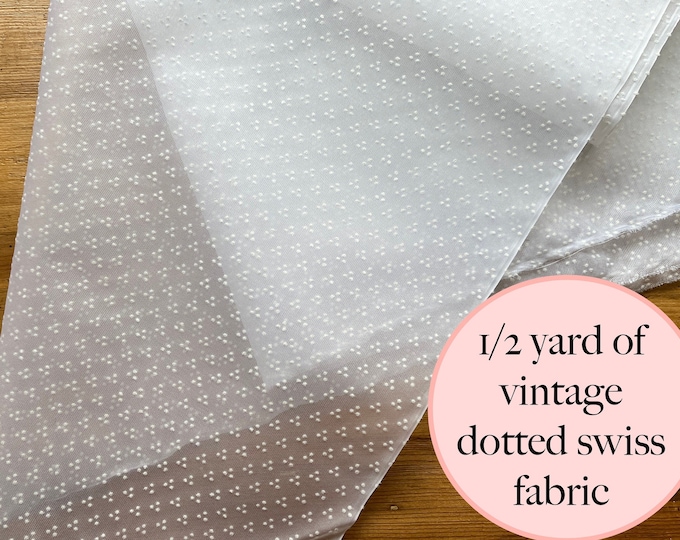 1/2 Vintage Dotted Swiss Sheer White Fabric Pre-cut - 3 Polka Dots - Etsy