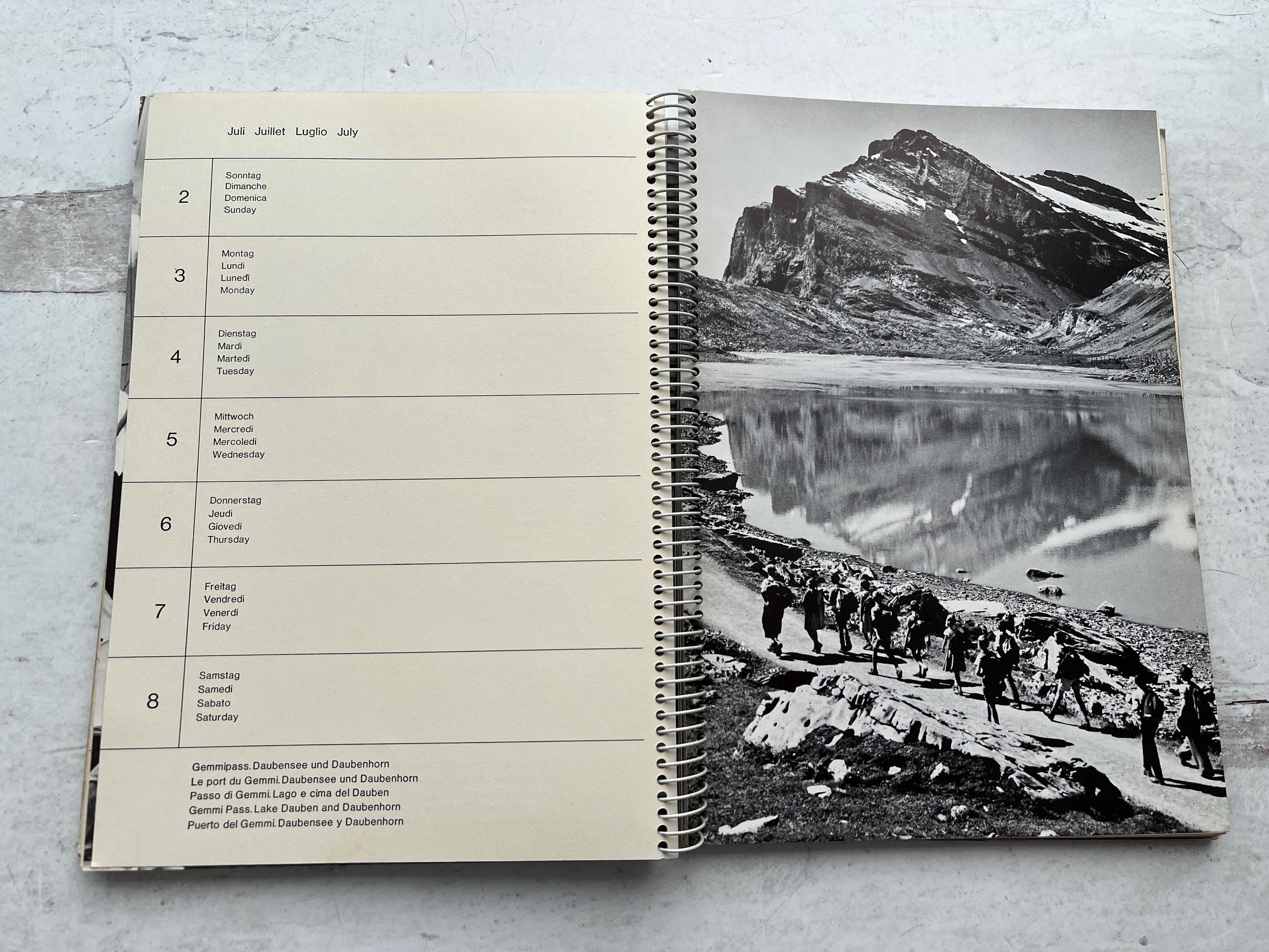 Set of 2 Vintage 1970's Desk Calendars / Planners Blank Switzerland ...
