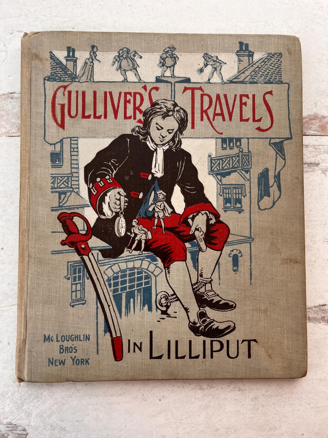 Antique Children's Book Gulliver's Travels in Lilliput Illustrated With ...
