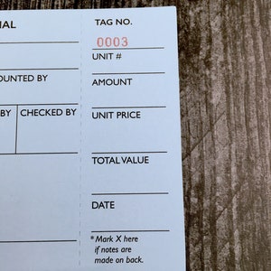 12 Light Blue Inventory Tags Retro Industrial Ephemera Perforated Along ...
