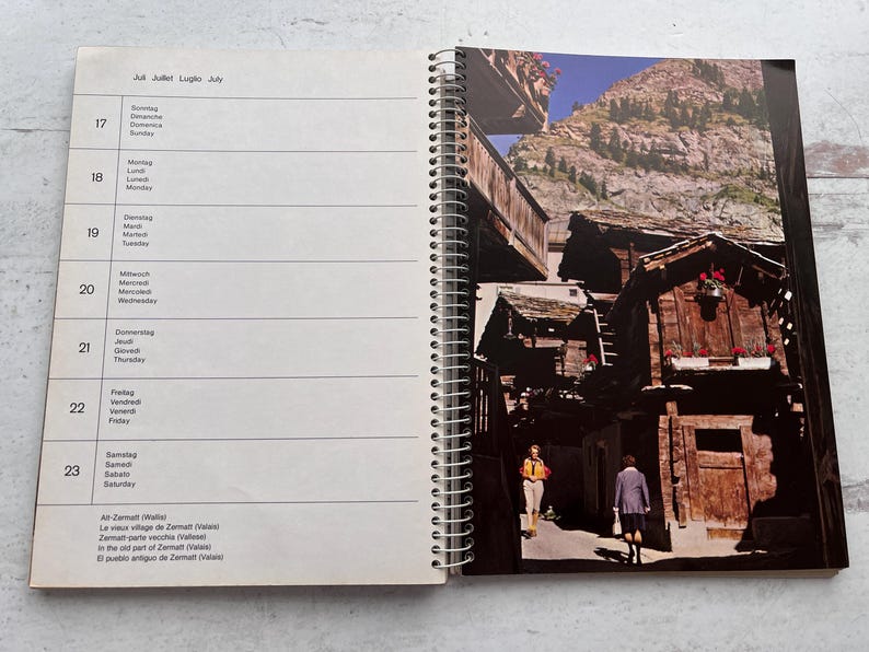 Set of 2 Vintage 1970's Desk Calendars / Planners Blank Switzerland ...