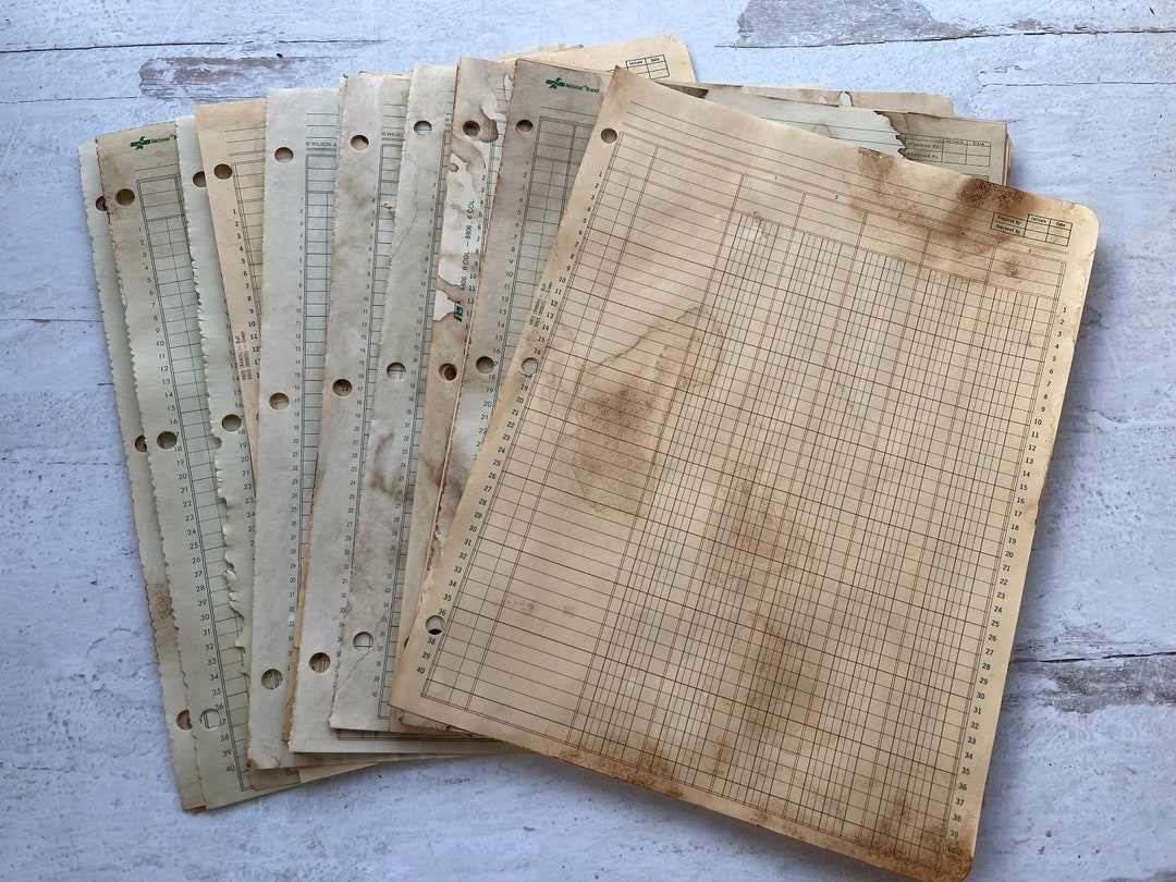 25 Pages / Sheets of 8.5 X 11 Inch Coffee Stained Dyed Ledger Paper ...