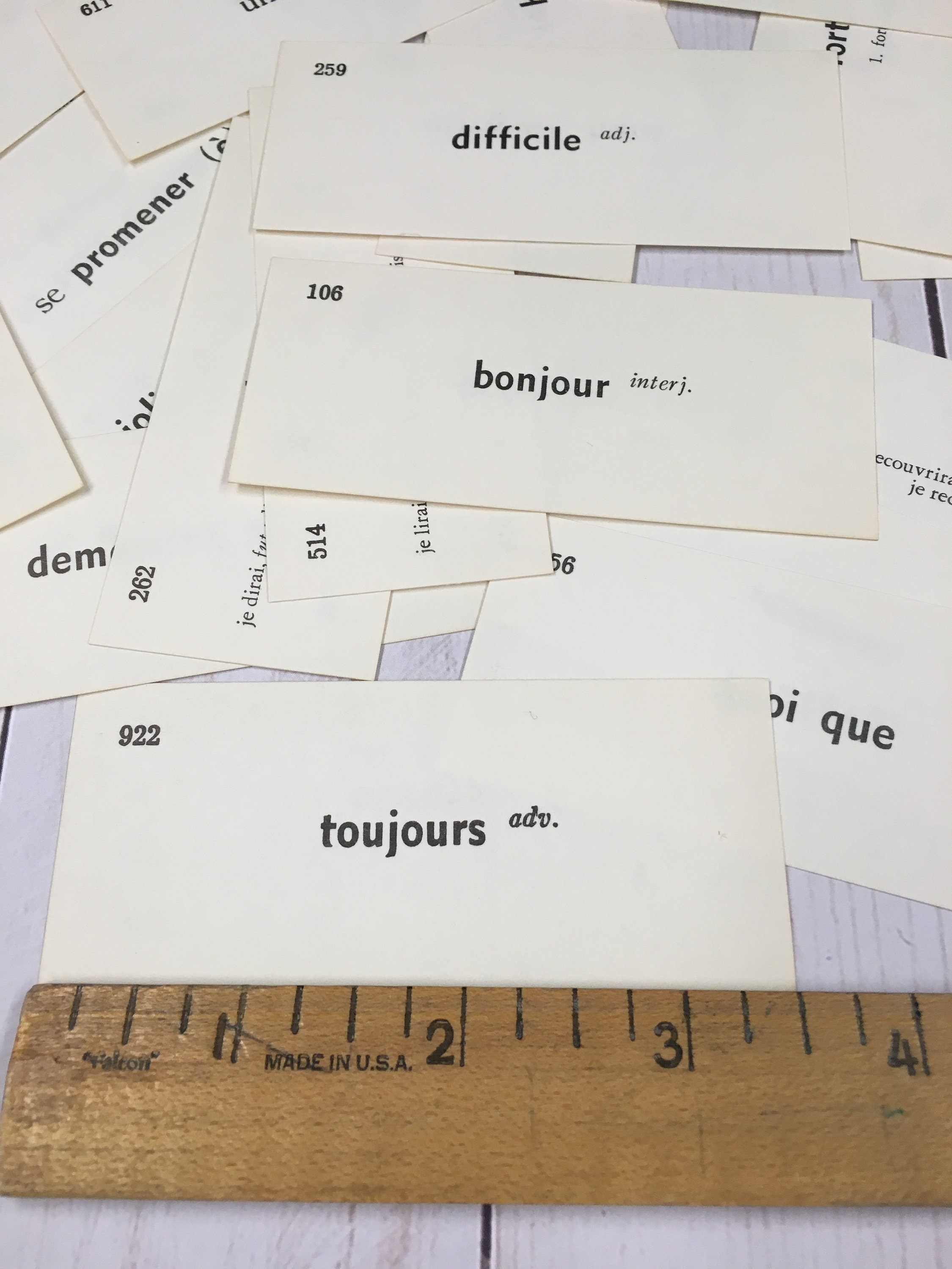 30 Vintage French Flash Cards 1960's Random Assortment - Etsy
