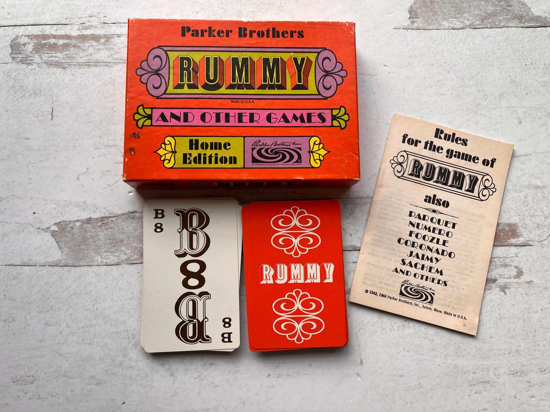 1968 Parker Brothers Rummy and Other Games Home Edition Card Game 44 ...