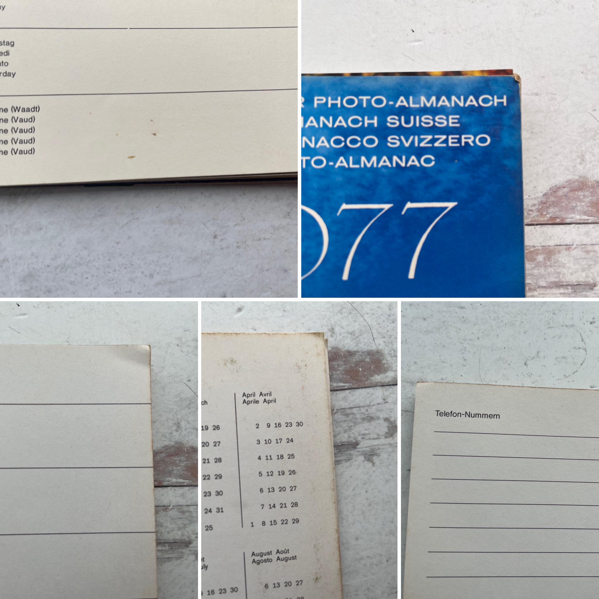 Set of 2 Vintage 1970's Desk Calendars / Planners Blank Switzerland ...