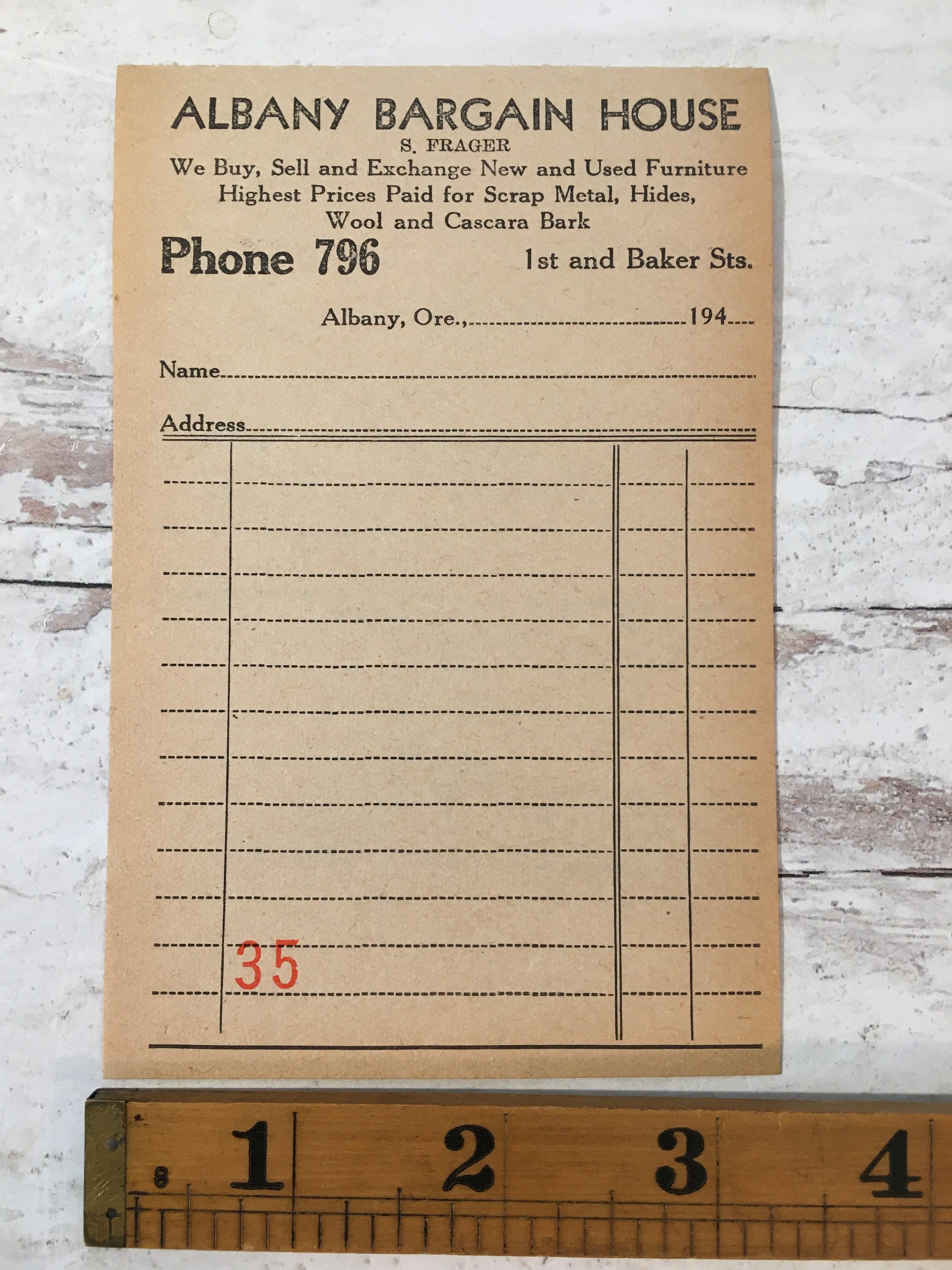 10 Vintage Old Paper Receipts From the 1940s Albany Bargain | Etsy