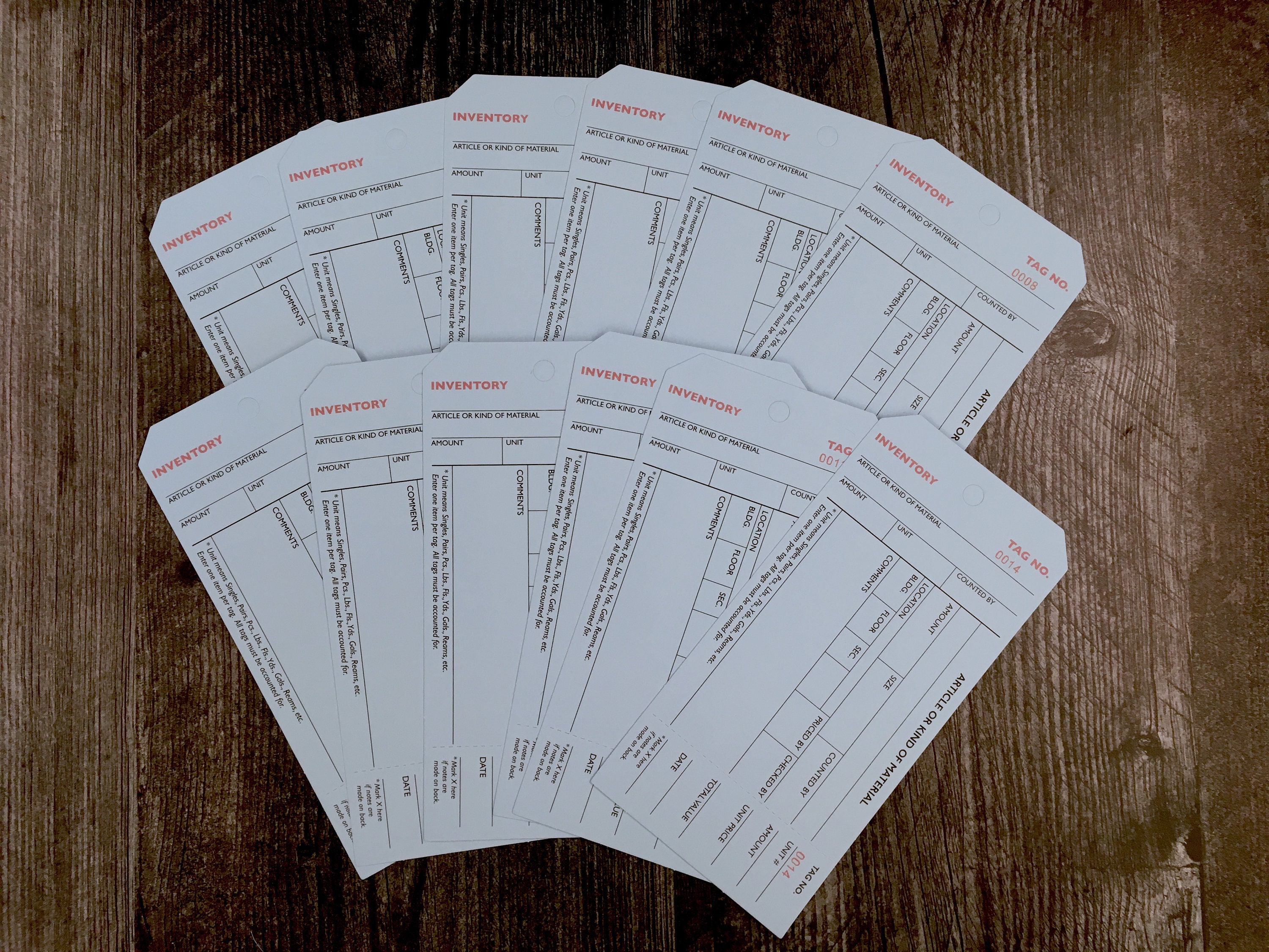 12 Light Blue Inventory Tags Retro Industrial Ephemera - Etsy