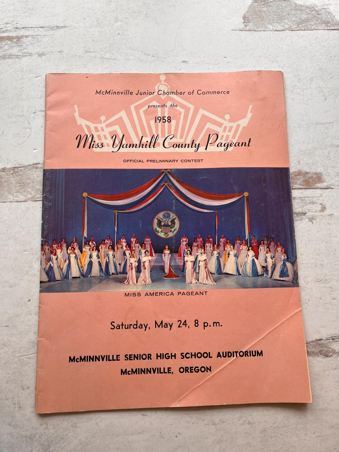 1958 Miss Yamhill County Pageant Brochure for Preliminary Contest for ...