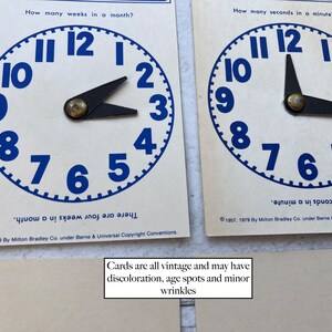 Over 20 Pieces of Vintage School Ephemera / Flashcards Paper Clocks ...