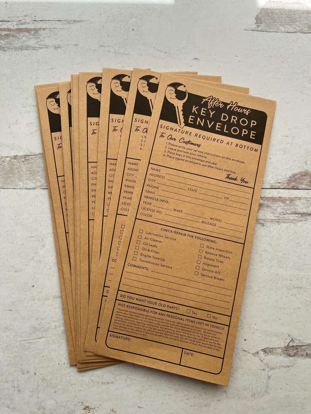 10 After Hours Key Drop Tall Envelope Business Form Great for Collage ...
