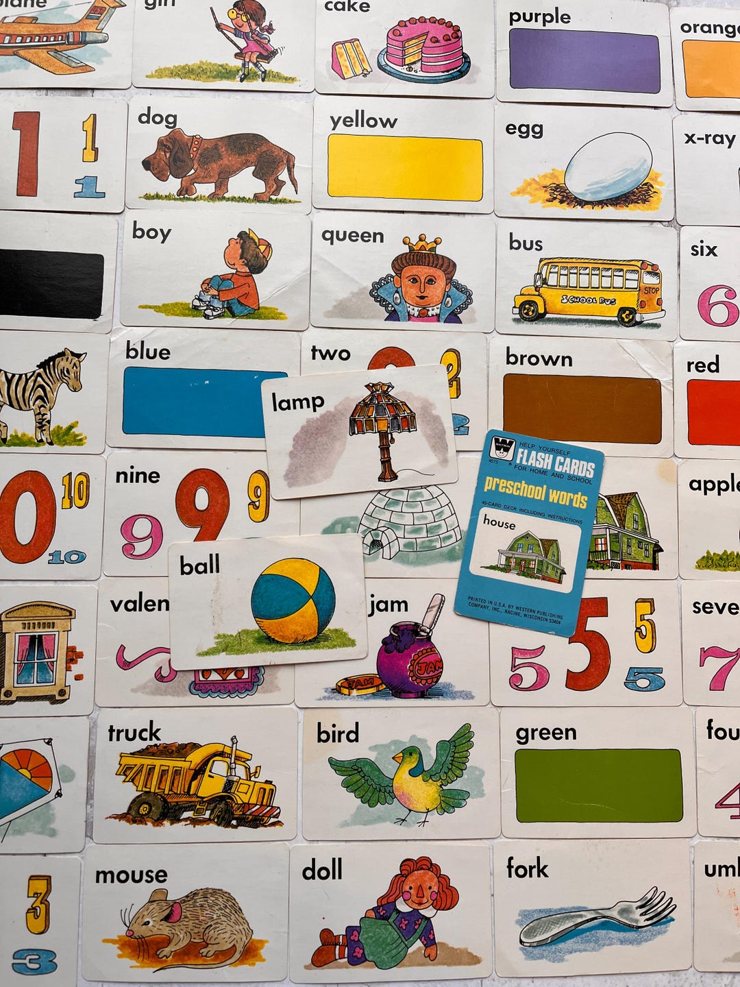 42 Vintage Preschool Word Cards / Flashcards 1980's Double Sided in ...