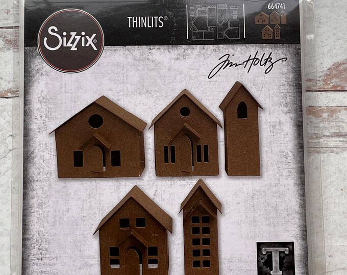 Tim Holtz Paper Village Sizzix Thinlits Dies 16 Pieces DE-STASH Unused and Still Sealed Putz ...