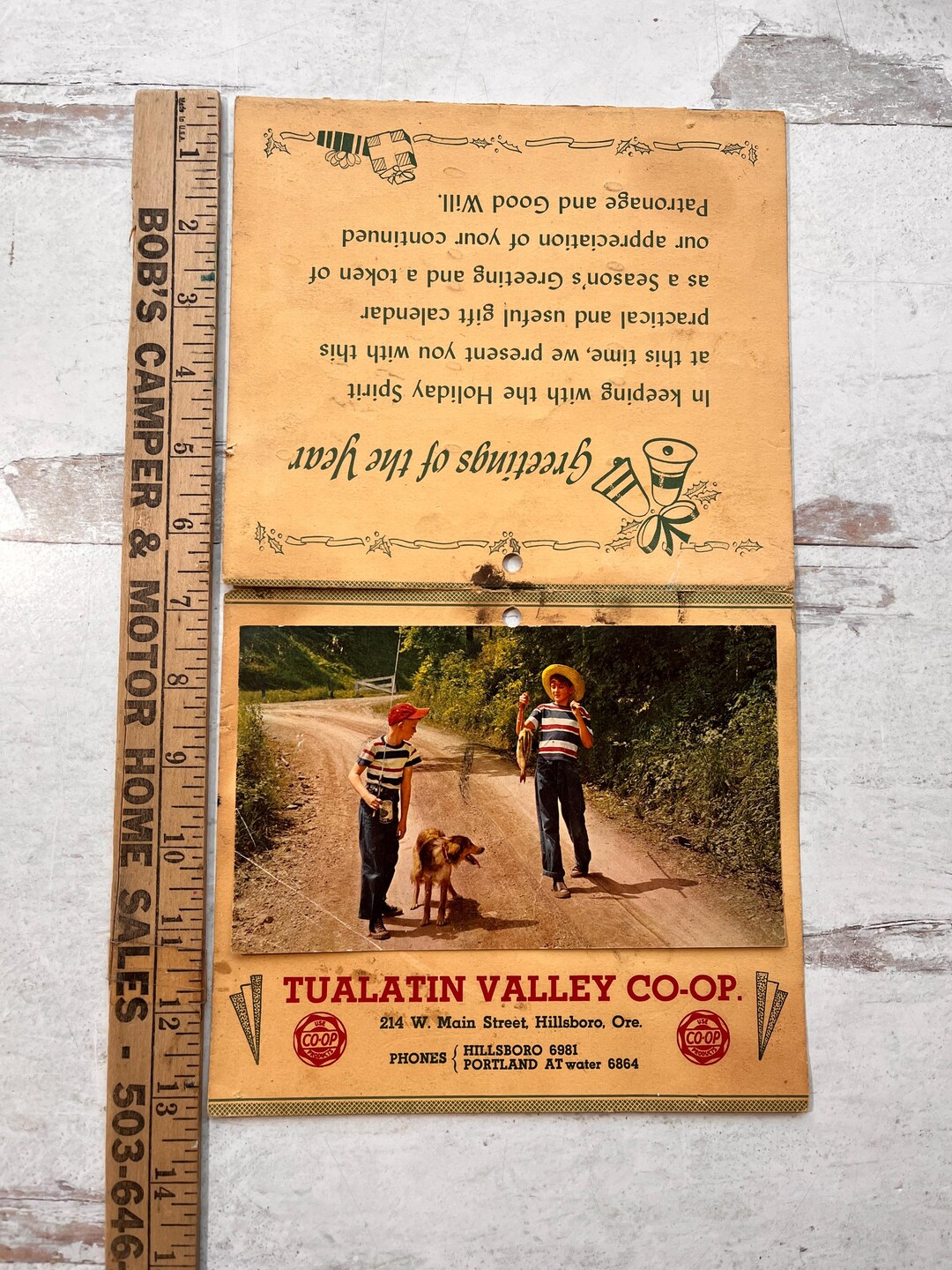 1955 Vintage Paper Calendar Old Advertising Torn and Tattered Great for ...