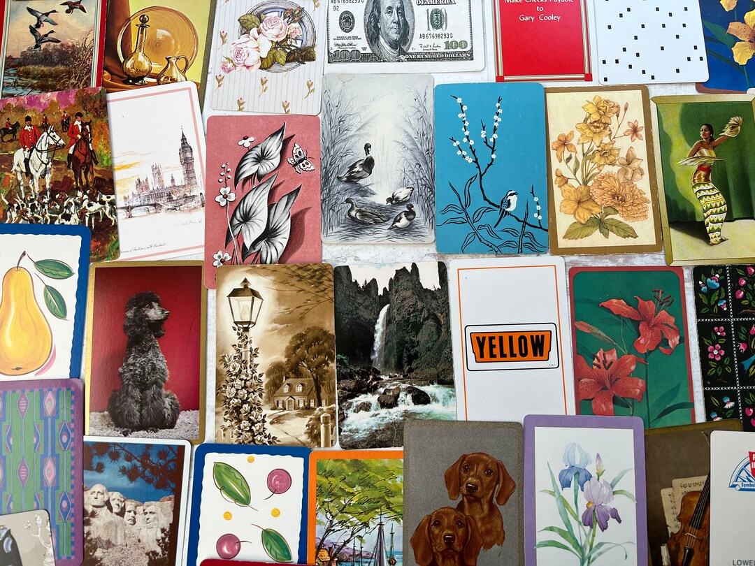 100 Different Random Playing Cards Variety Pack Floral People - Etsy