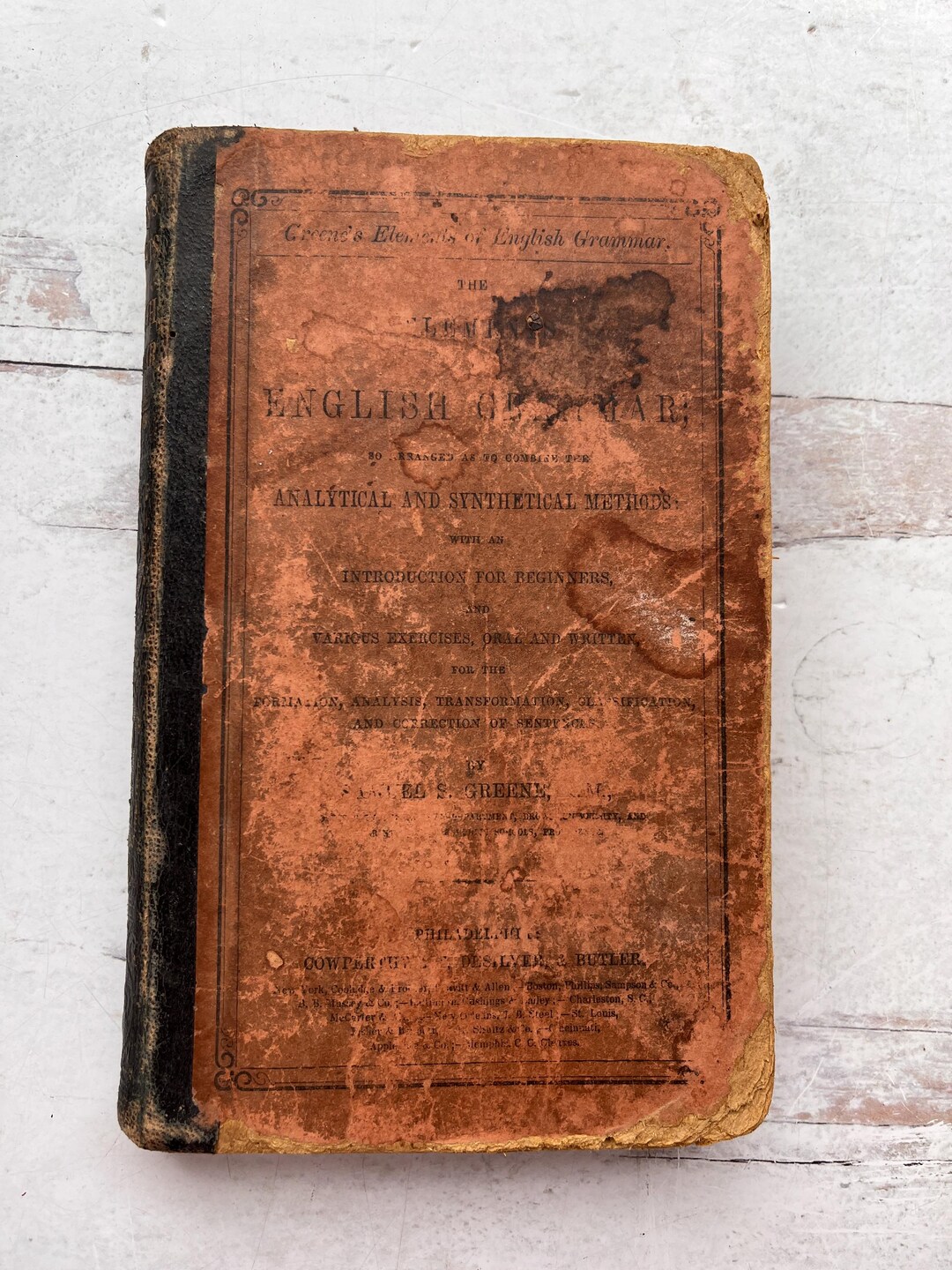 Very Tattered English Grammar Book From 1854 Wear, Tear, Smudges ...