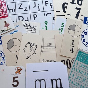 Over 20 Pieces of Vintage School Ephemera / Flashcards Paper Clocks ...