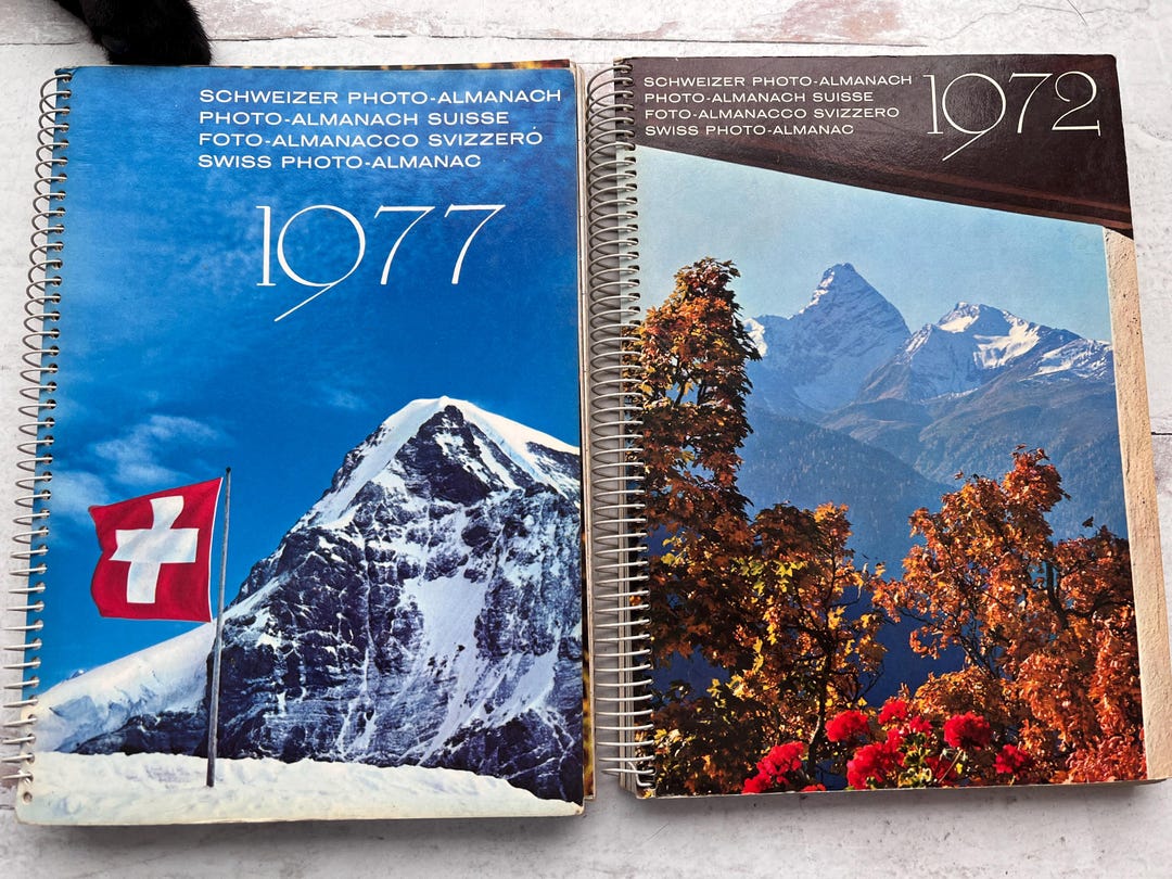 Set of 2 Vintage 1970's Desk Calendars / Planners Blank Switzerland ...