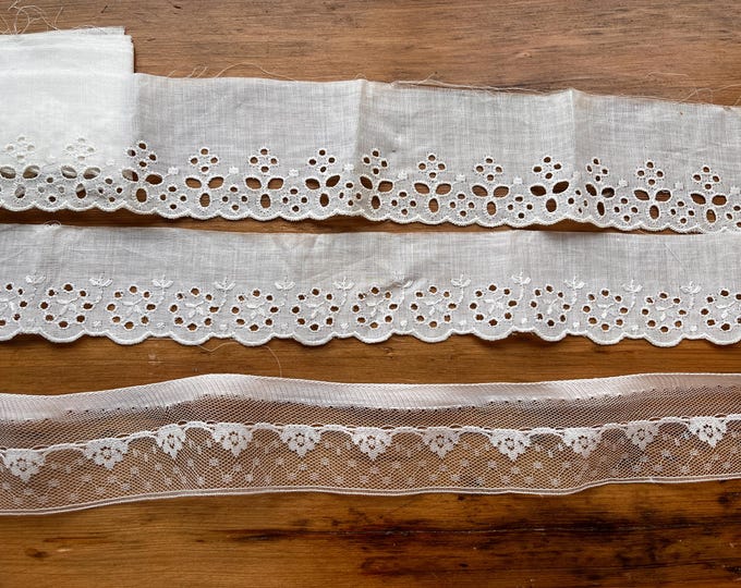 Vintage Variety Pack of Flat Net Lace and Reclaimed Eyelet Great for ...
