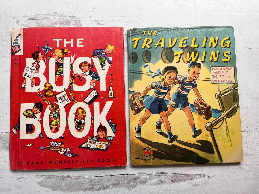 2 Vintage 1950's Children's Books Elf Book and Wonder Book the Busy ...