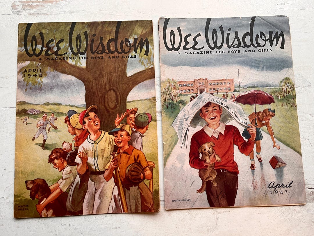 Wee Wisdom April 1947 and 1948 Spring Issues Children's Magazines ...