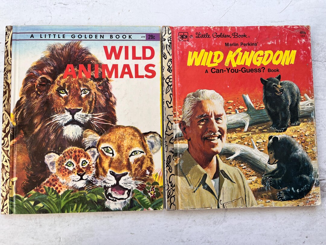 Set of 2 Vintage Little Golden Books Wild Animals "b" Edition in Really ...