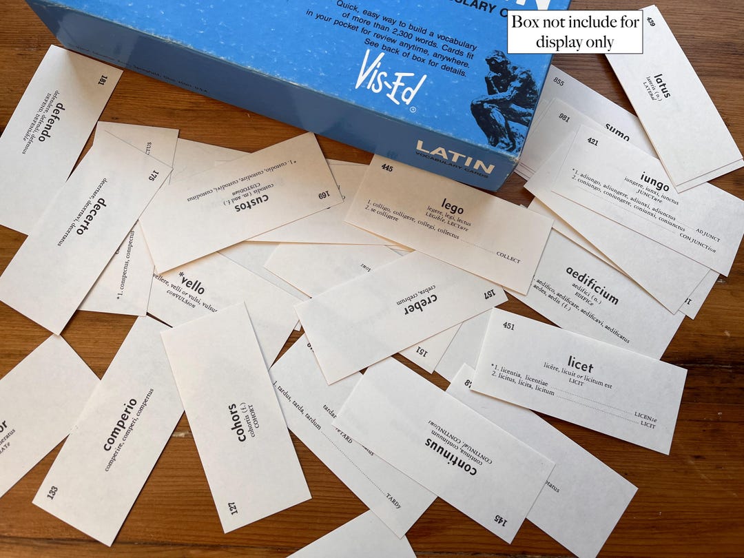 30 Random Latin to English Vocabulary / Flash Cards 1990's for Collage ...