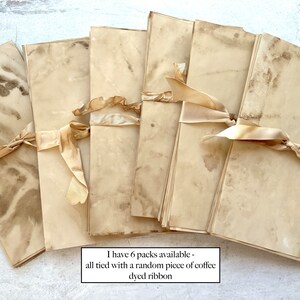 25 Sheets of Coffee Dyed and Stained 9 X 4.5 Coffee Dyed Paper From a ...