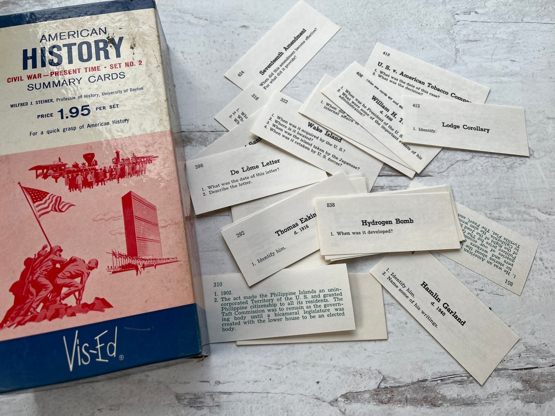 30 Vintage US History Flashcards Random Assortment 3.5 Inches by 1.5 ...