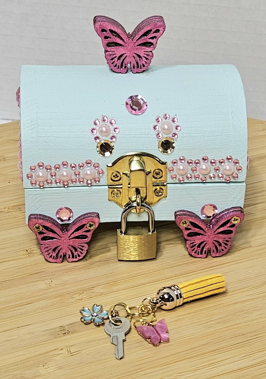 Small Pale Blue & Pink Butterfly Diary in a Box - Etsy