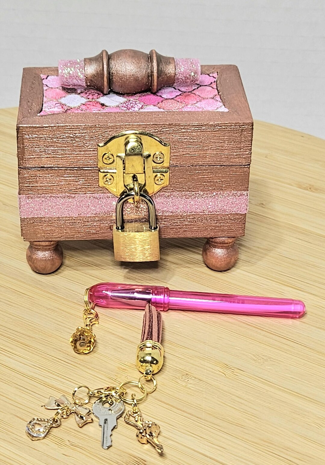 Mini Copper and Pind Diary in a Box - Etsy